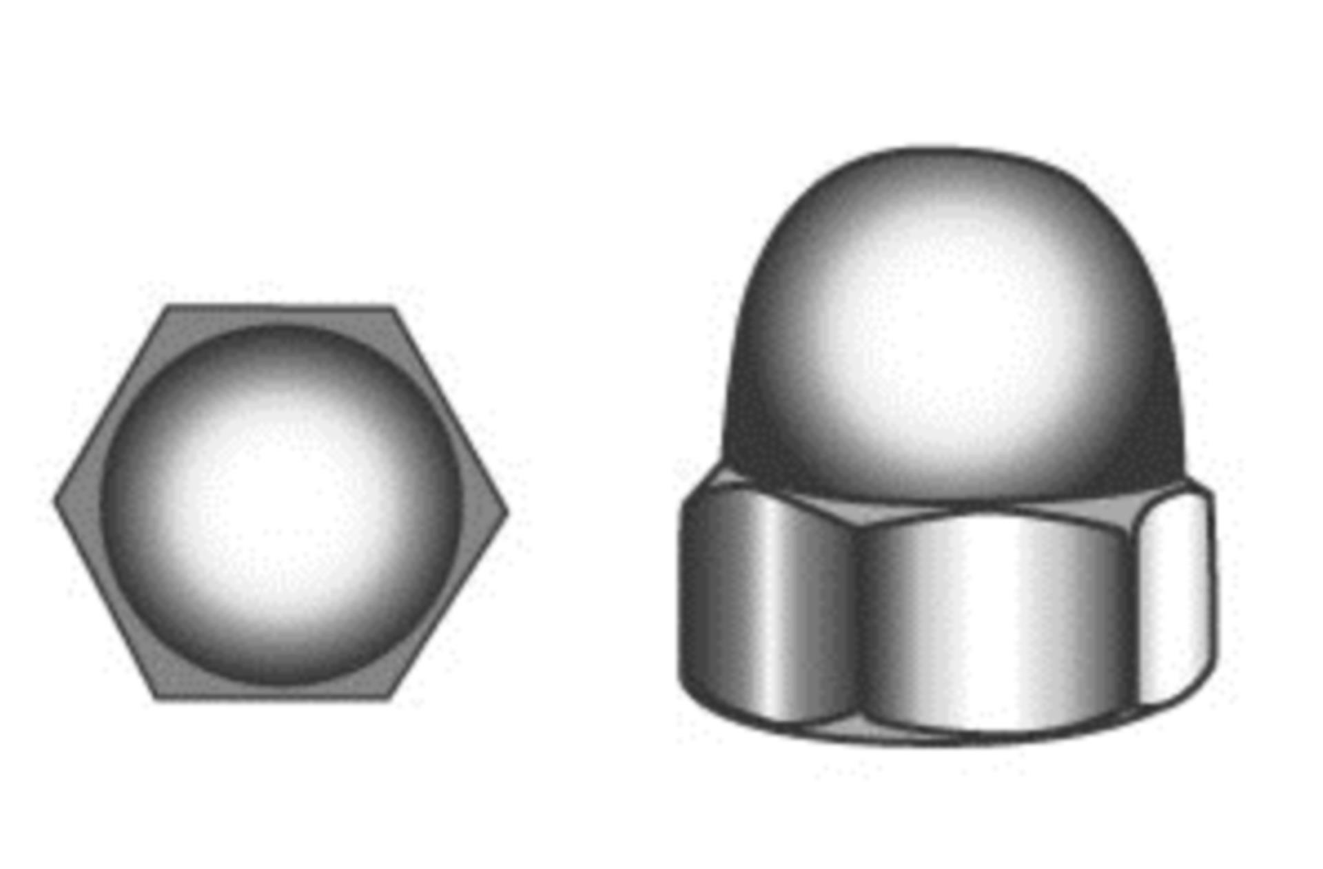 M10 mm Hutmutter (1 Stück) DIN 1587 - A4 günstig im Grün